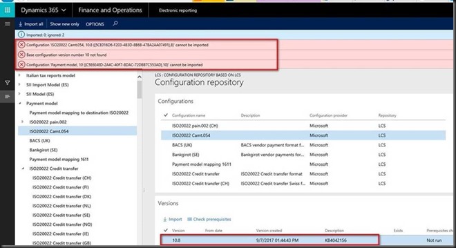 Error importing Electronic Reporting Configurations – JohanPersson.nu