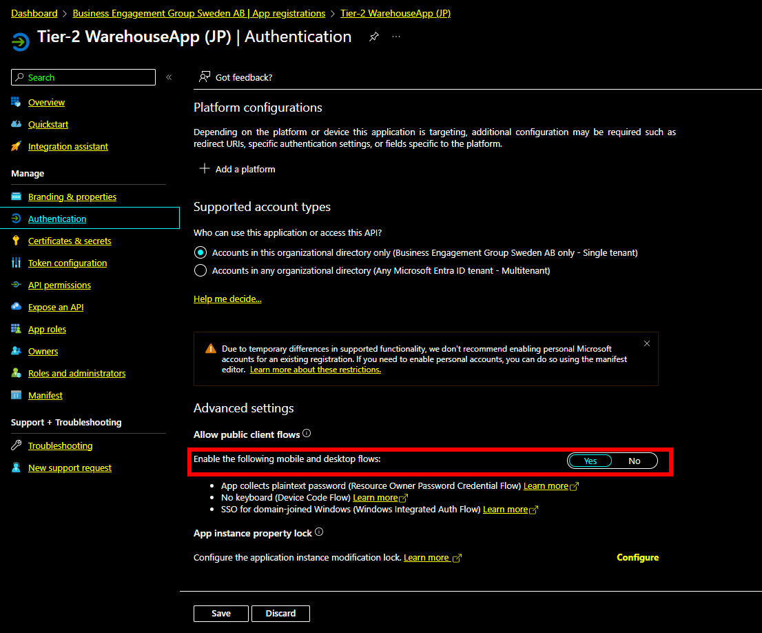 Authentication Method deprecation D365FO WMS – JohanPersson.nu